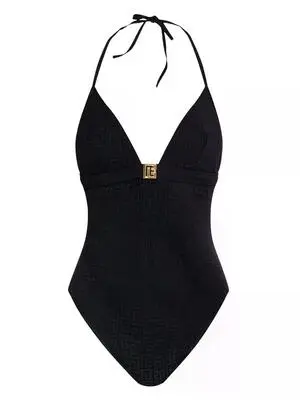 Balmain Monogram Swimsuit - Black
