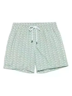 BARBA NAPOLI Paisley-print Swim Shorts - Green