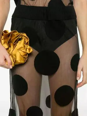 Viktor & Rolf Polka-dot Mesh Midi Skirt - Black