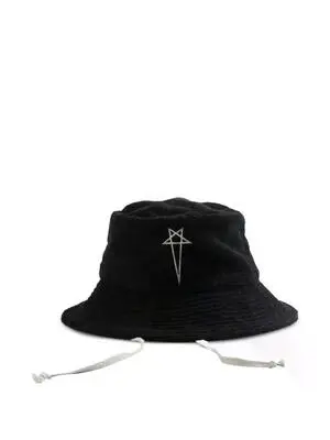 Rick Owens Embroidered Bucket Hat - Black