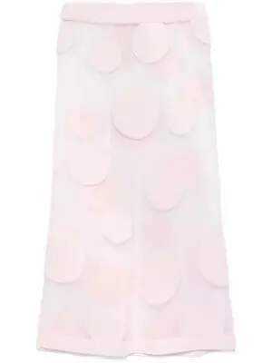Viktor & Rolf Polka Dot Midi Skirt - Pink