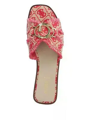 Guess Fringed Monogram Slides