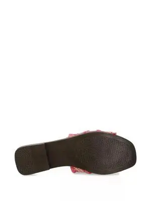Guess Fringed Monogram Slides