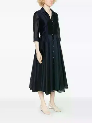 BLANCA VITA Flared Midi Dress - Blue