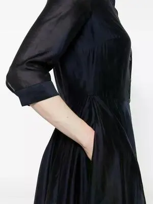 BLANCA VITA Flared Midi Dress - Blue