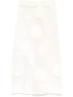 Viktor & Rolf Polka-dot Midi Skirt - White
