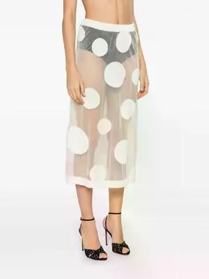 Viktor & Rolf Polka-dot Midi Skirt - White
