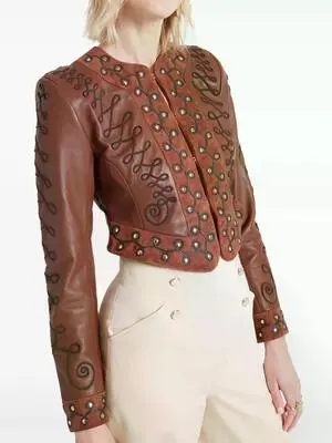 TEMPERLEY LONDON Pablo Leather Jacket - Brown