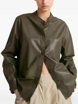 YVES SALOMON Leather Overshirt