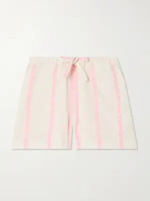 LEMLEM Safia Striped Cotton Shorts - Neutrals