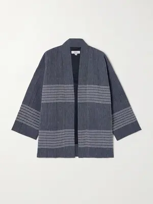LEMLEM Terara Striped Cotton Jacket - Blue