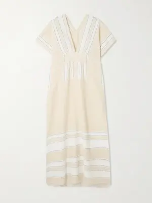 LEMLEM Gasira Striped Cotton-blend Maxi Dress