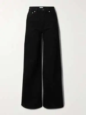 Khaite Dane High-rise Wide-leg Jeans - Black
