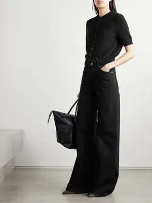 Khaite Dane High-rise Wide-leg Jeans - Black