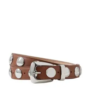 Khaite Benny Studded Leather Belt - Brown