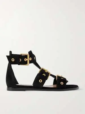 GIANVITO ROSSI Buckled Suede Sandals