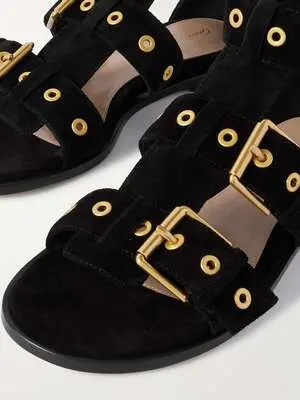 GIANVITO ROSSI Buckled Suede Sandals