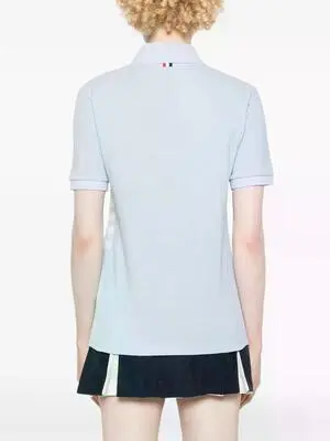 Thom Browne Striped Logo-patch Polo Shirt - Blue
