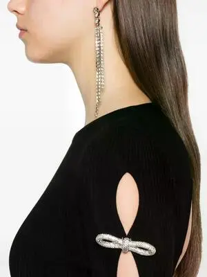 Mach & Mach Cut-out Ribbed Knit Dress