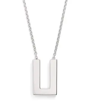 Tom Wood Rhodium-plated Sterling Square Pendant Necklace - Silver