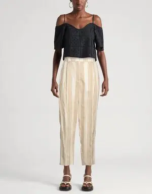 Peserico Striped Tapered Viscose, Acetate, Linen Pants