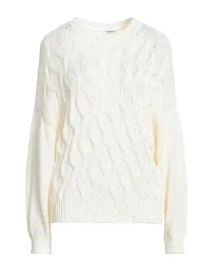 Peserico Cable-knit Crewneck Sweater - White
