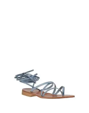 BALDININI Light Leather Thong Sandal - Blue