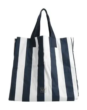 EA7 Cotton Striped Shopper Bag - Blue