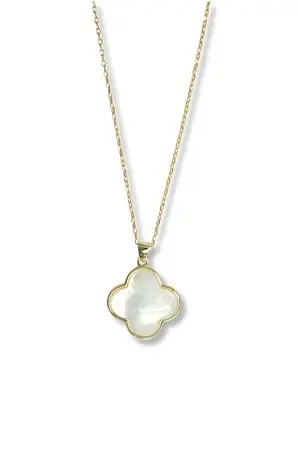 Argento Vivo Mother-of-pearl Clover Pendant Necklace - Gold