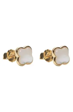 Argento Vivo Clover Mother-of-pearl Stud Earrings