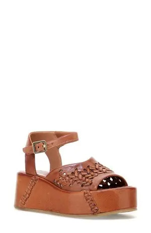 A.S.98 Maddox Ankle Strap Platform Sandals - Whiskey