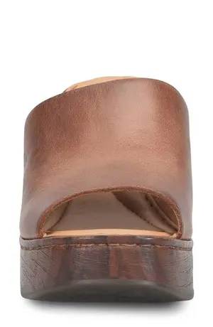 BØRN Nix Platform Slide Sandal - Brown Leather