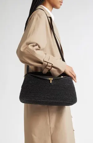 TOTEME T-lock Woven Top Handle Bag