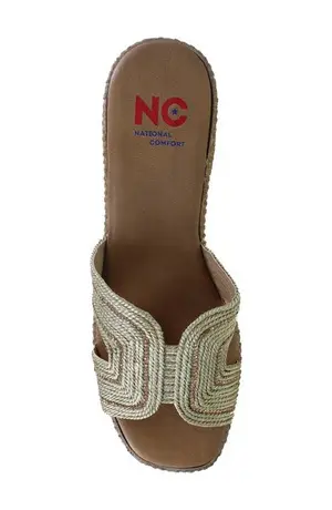 NATIONAL COMFORT Cornella Platform Slide Sandal - Platinum Fabric