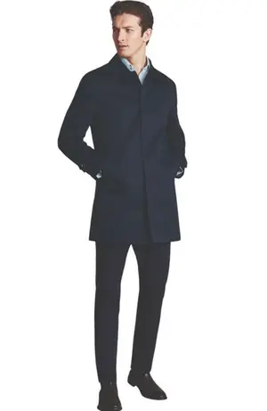 CHARLES TYRWHITT Waterproof Cotton Raincoat - French Navy