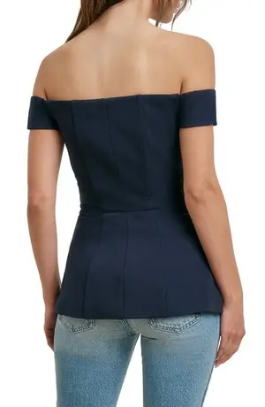 FAVORITE DAUGHTER Off-the-shoulder Peplum Top