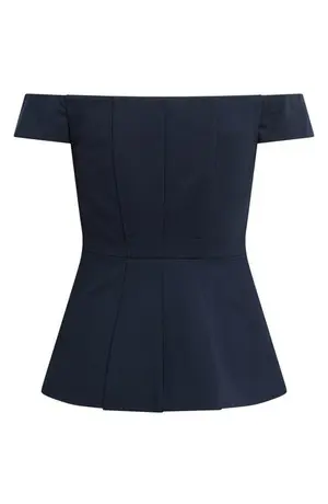 FAVORITE DAUGHTER Off-the-shoulder Peplum Top
