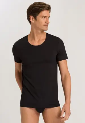 Hanro Cotton Superior Cotton Crew Neck T-shirt - Black