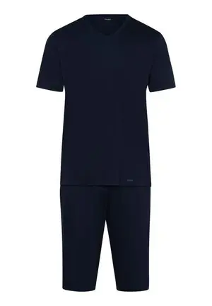 Hanro Night Selection Cotton Pajama Set - Deep Navy
