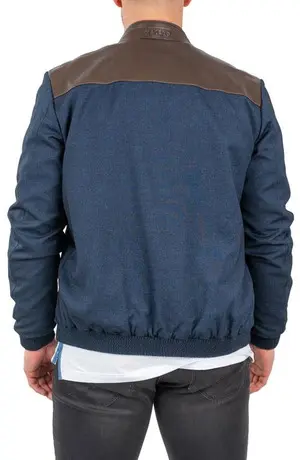 MACEOO Mixed Media Leather Jacket