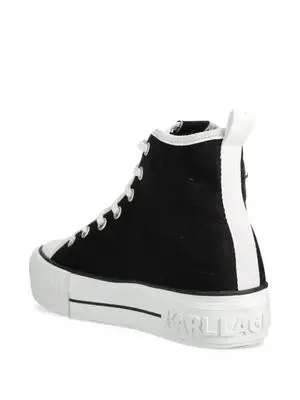 Karl Lagerfeld Ikon Kampus Max Logo Patch High Top Sneakers - Black