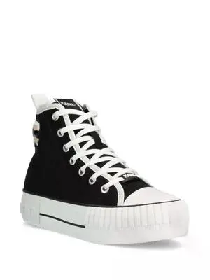 Karl Lagerfeld Ikon Kampus Max Logo Patch High Top Sneakers - Black