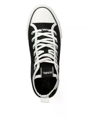 Karl Lagerfeld Ikon Kampus Max Logo Patch High Top Sneakers - Black