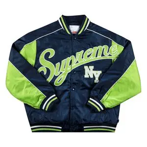 Supreme Contrast Script Varsity Jacket - Blue
