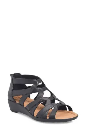 COMFORTIVA Eternia Gladiator Wedge Sandals - Black