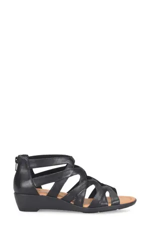 COMFORTIVA Eternia Gladiator Wedge Sandals - Black