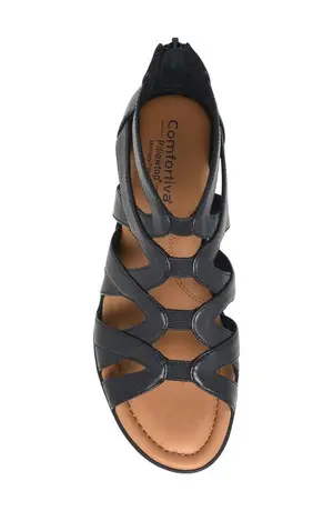COMFORTIVA Eternia Gladiator Wedge Sandals - Black