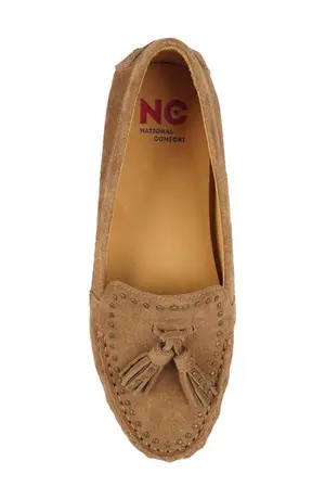 NATIONAL COMFORT Serinna Studded Tassel Loafer - Tan Suede