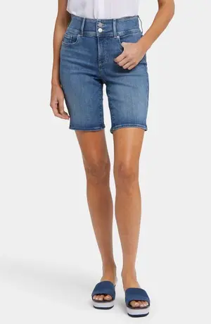 NYDJ Ella High Waist Denim Shorts - Costa Brava