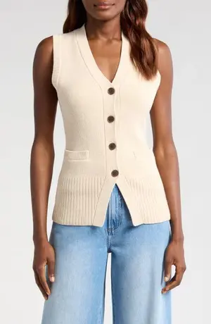 PISTOLA Audra Knit Sweater Vest - Soft Dove